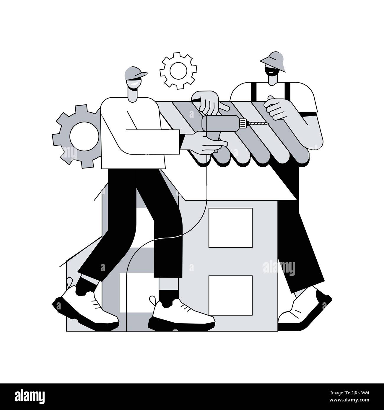 Roofing services abstract concept vector illustration. Roof repair ...