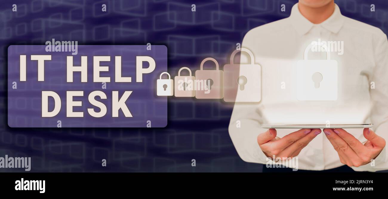 Sign displaying It Help Desk. Business concept Online support ...