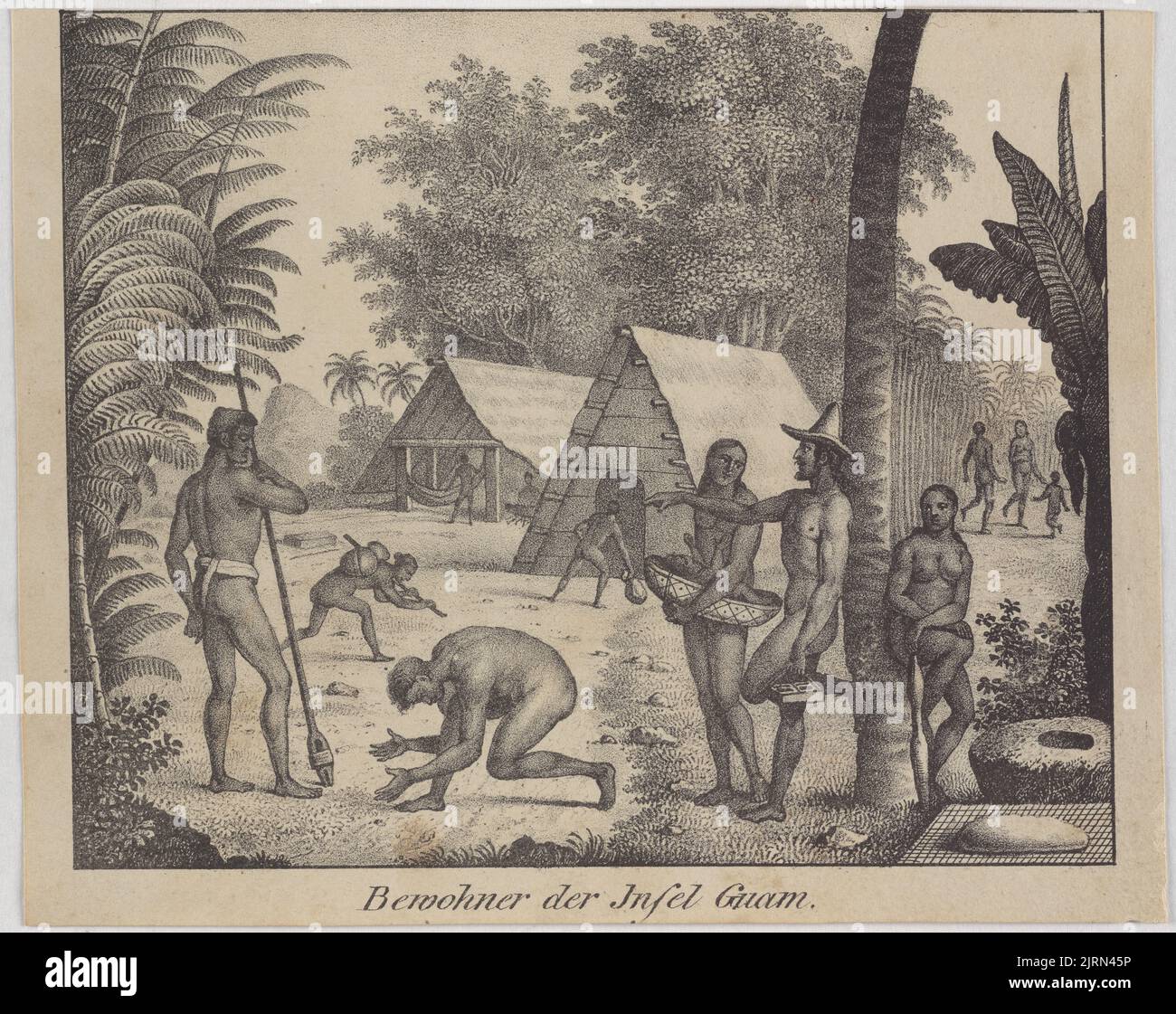 Inhabitants of the Island of Guam. (Bewohner der Infel Guam), 19th ...