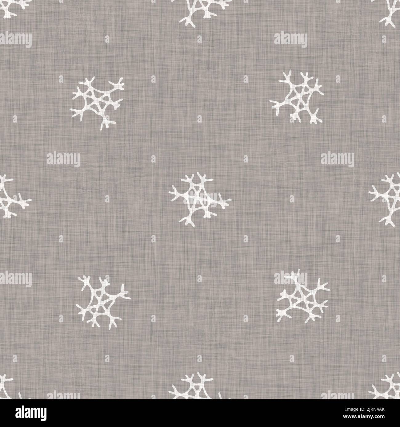 Seamless christmas snowflake woven linen pattern. Two tone seasonal ...