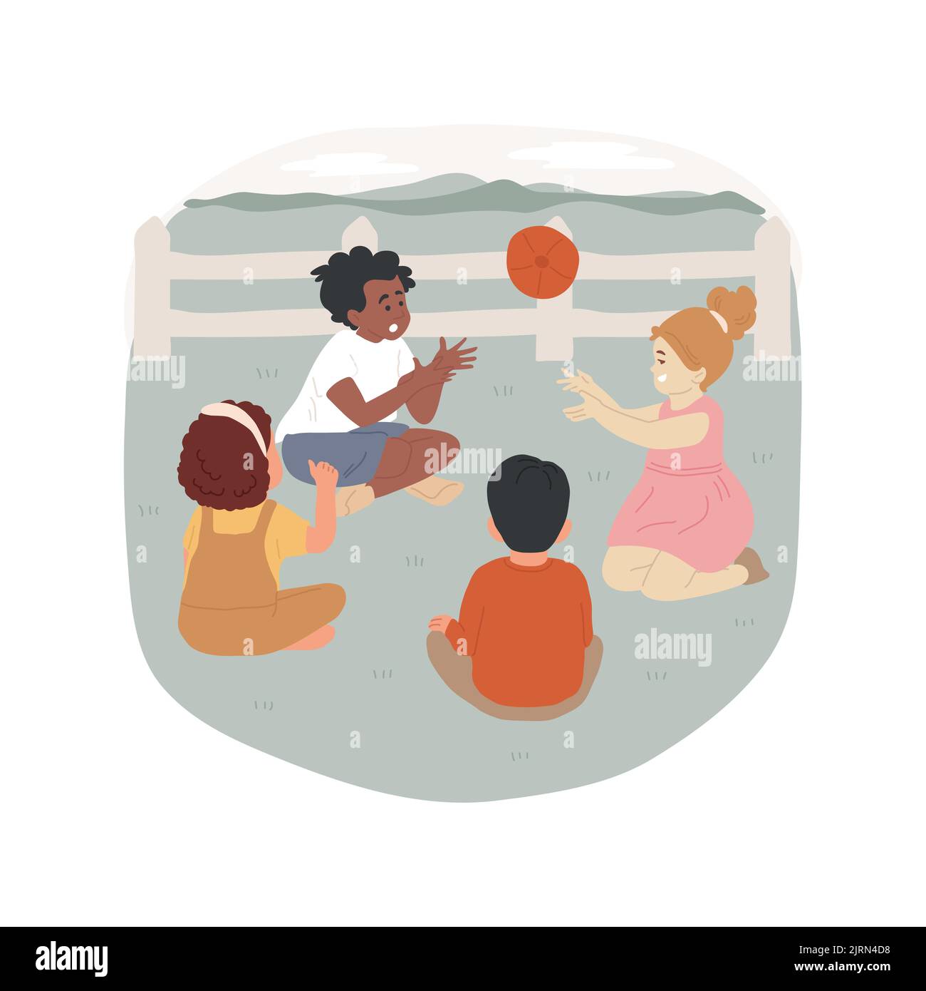 Hot potato game isolated cartoon vector illustration. Kids throwing hot ... Hot potato game isolated cartoon vector illustration. Kids throwing hot ...