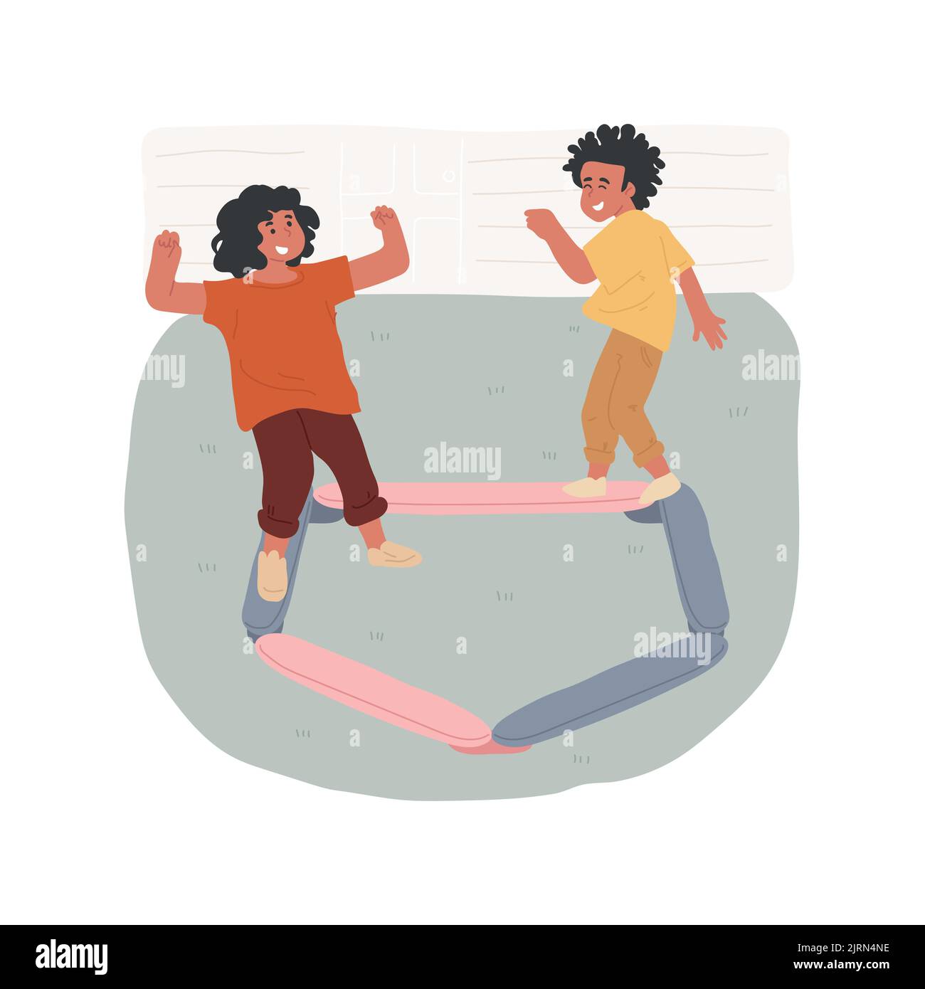 Balance beam isolated cartoon vector illustration. Playground, learn ...