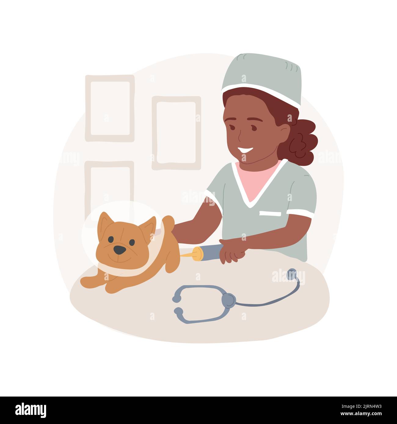 Veterinarian game isolated cartoon vector illustration. Kids role game ...