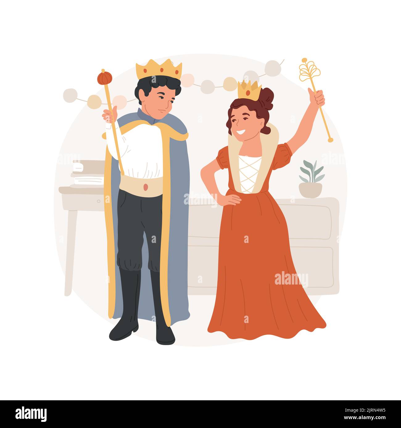 Home theater isolated cartoon vector illustration. Children wearing ...