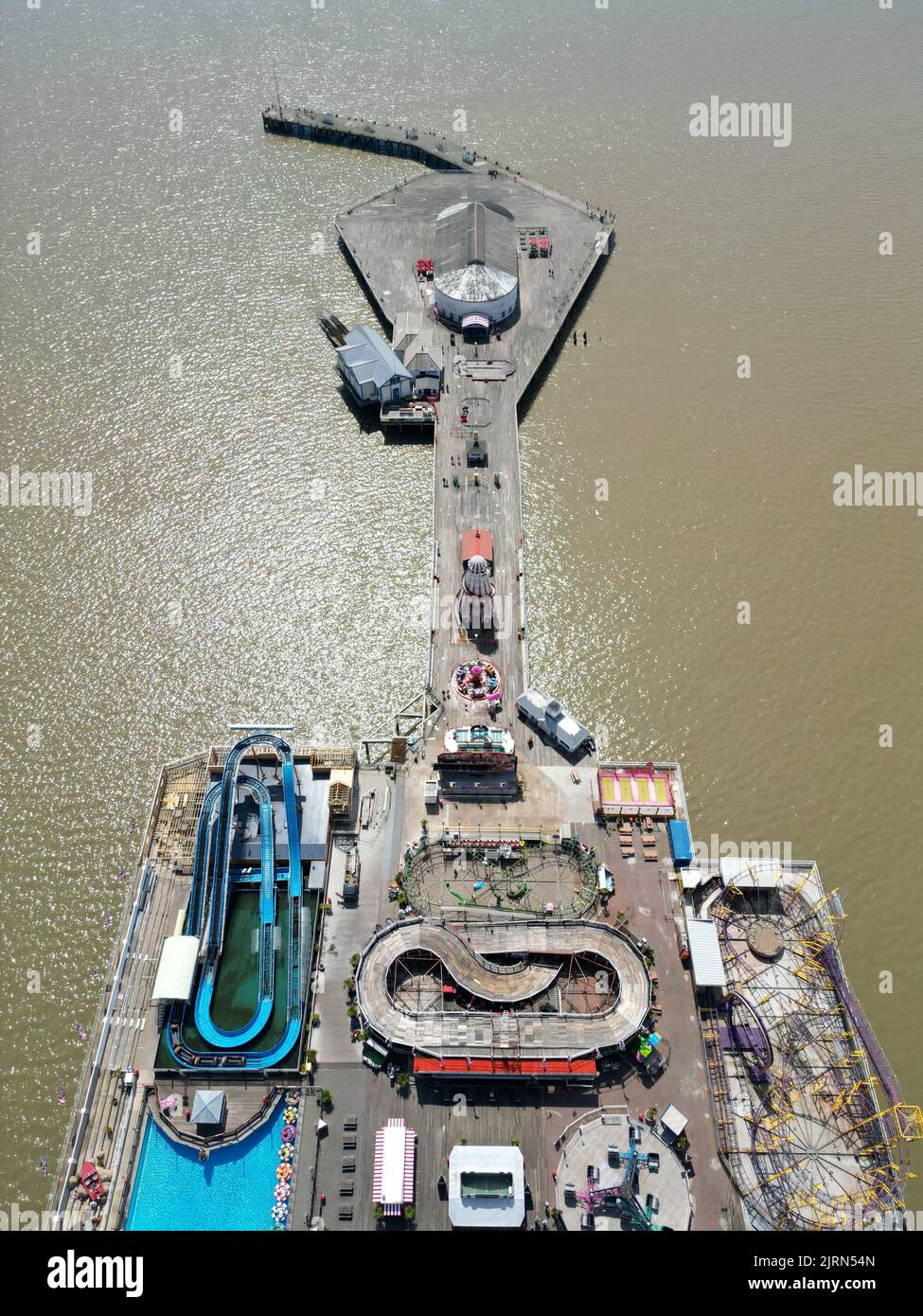 Clacton Pier in Essex, United Kingdom from above Stock Photo - Alamy