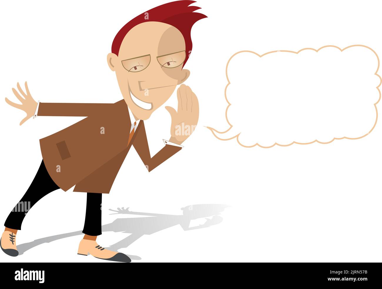 Cartoon smiling man reports the information Stock Vector Image & Art ...