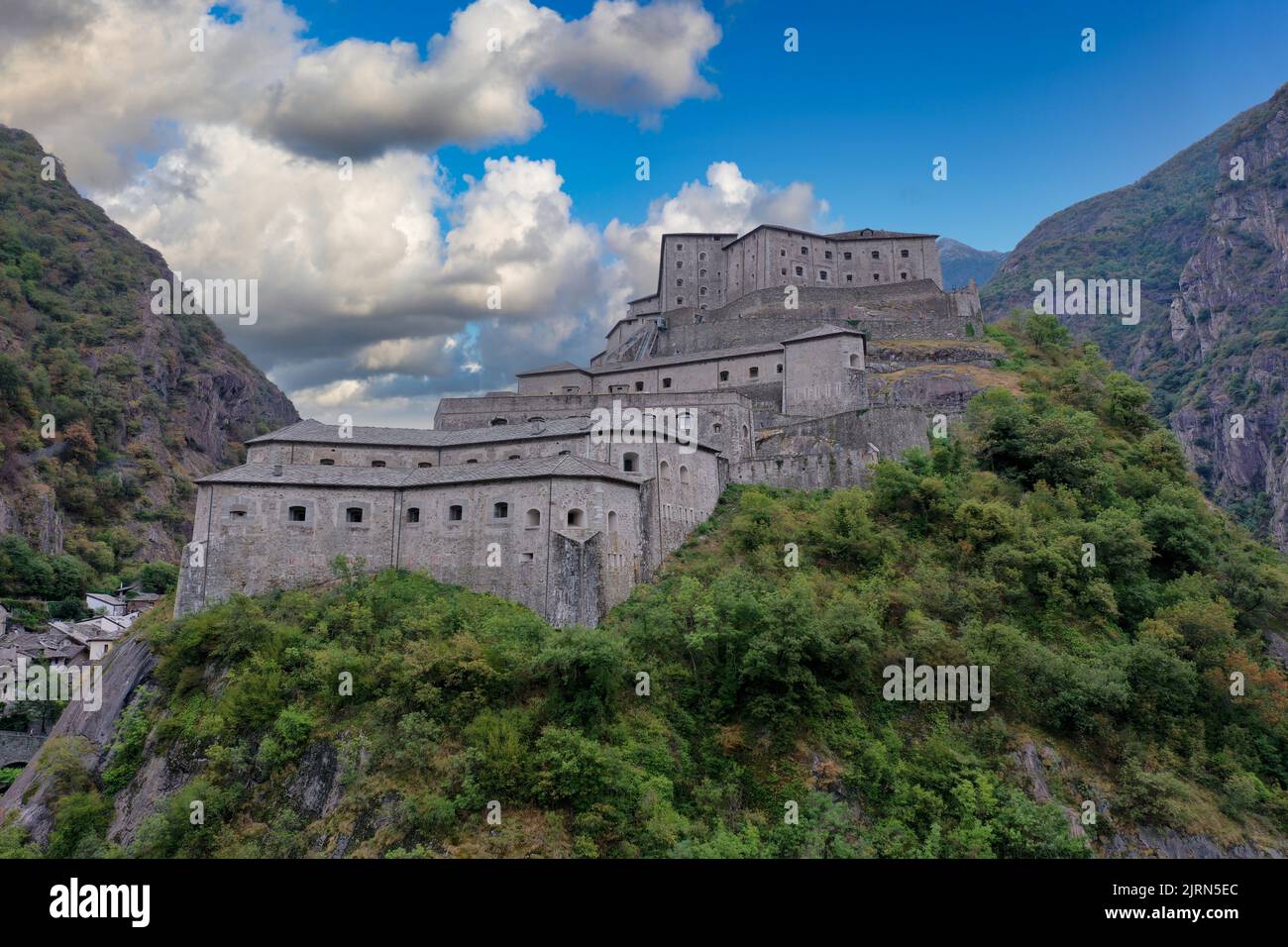 Aerial view of Bard fort. Bard, Aosta Valley, Italy Stock Photo - Alamy