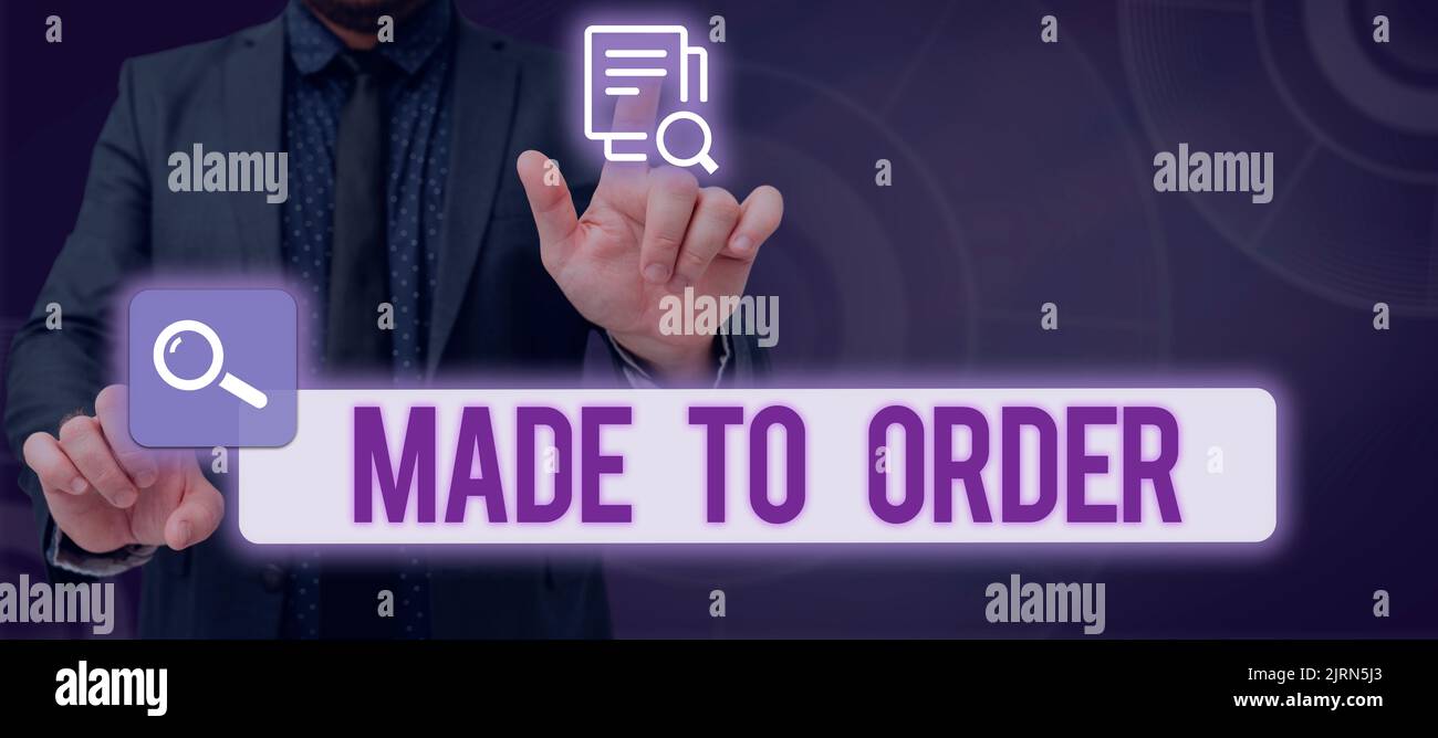 Conceptual display Made To Order. Business overview Something done ...