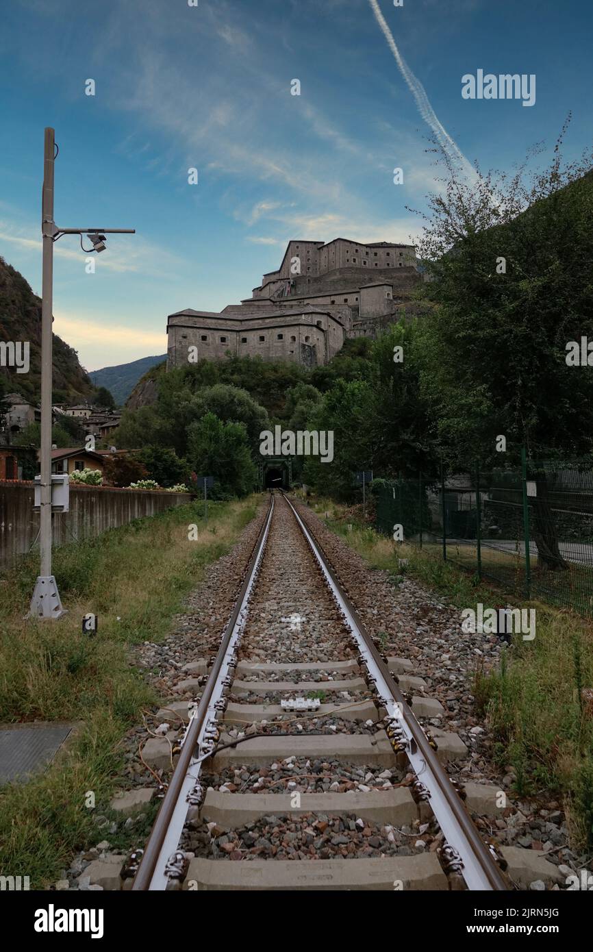 Aerial view of Bard fort. Bard, Aosta Valley, Italy Stock Photo - Alamy