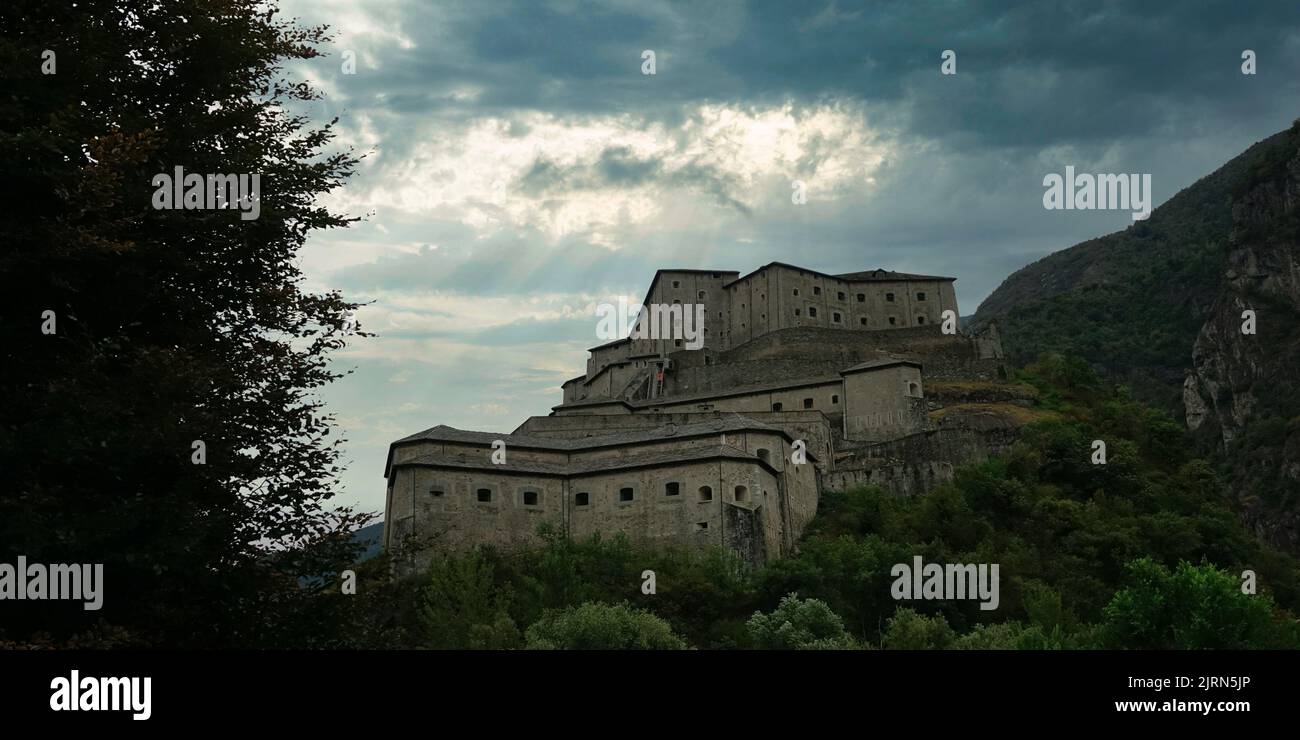 Aerial view of Bard fort. Bard, Aosta Valley, Italy Stock Photo - Alamy