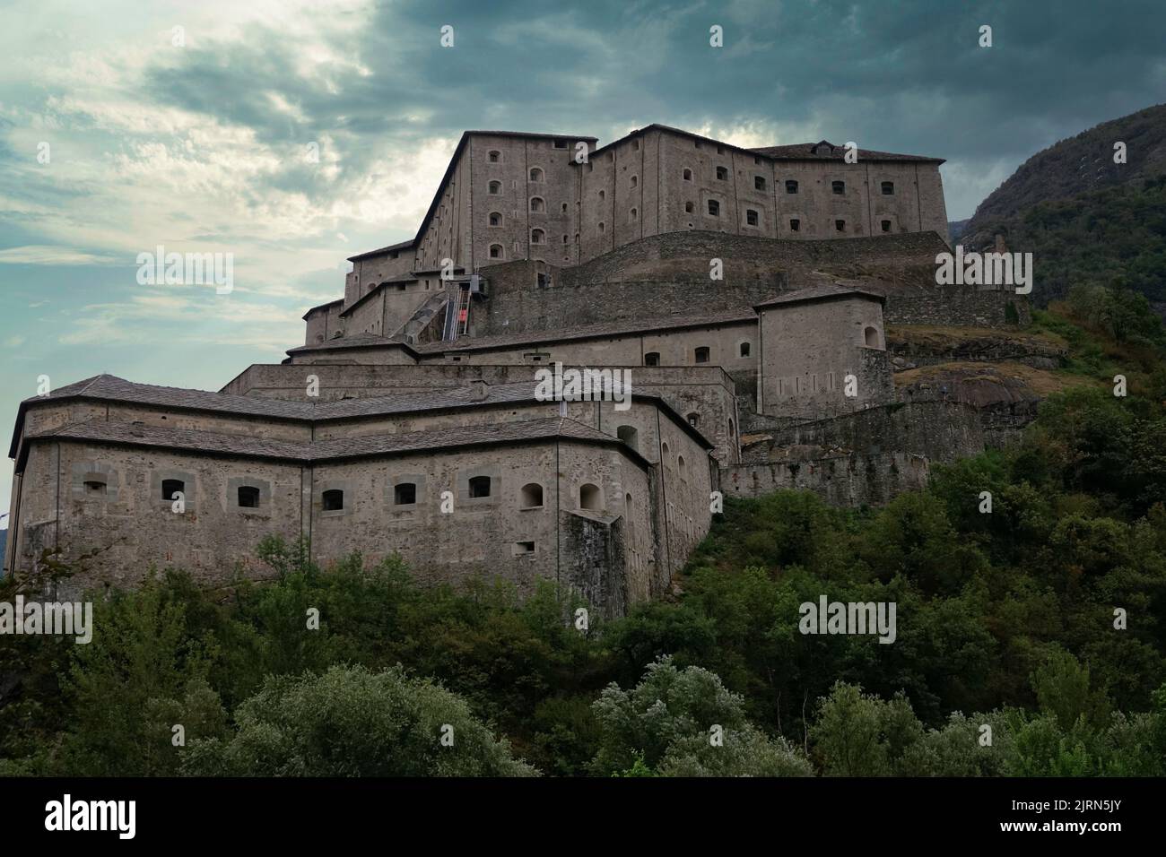 Aerial view of Bard fort. Bard, Aosta Valley, Italy Stock Photo - Alamy