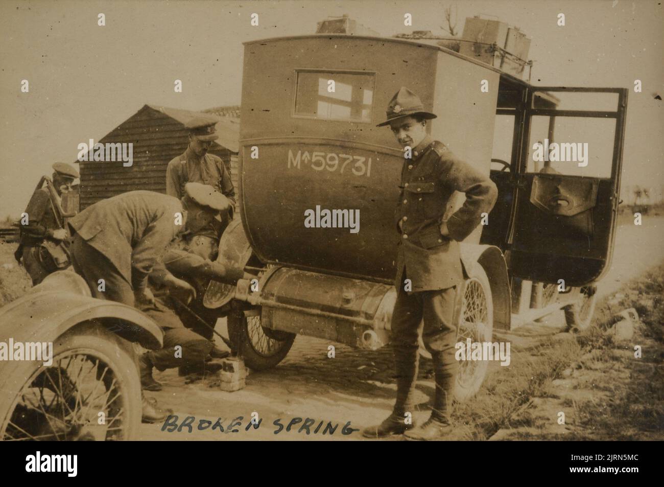 Broken spring. From: World War I photograph album, 1919, by Herbert ...