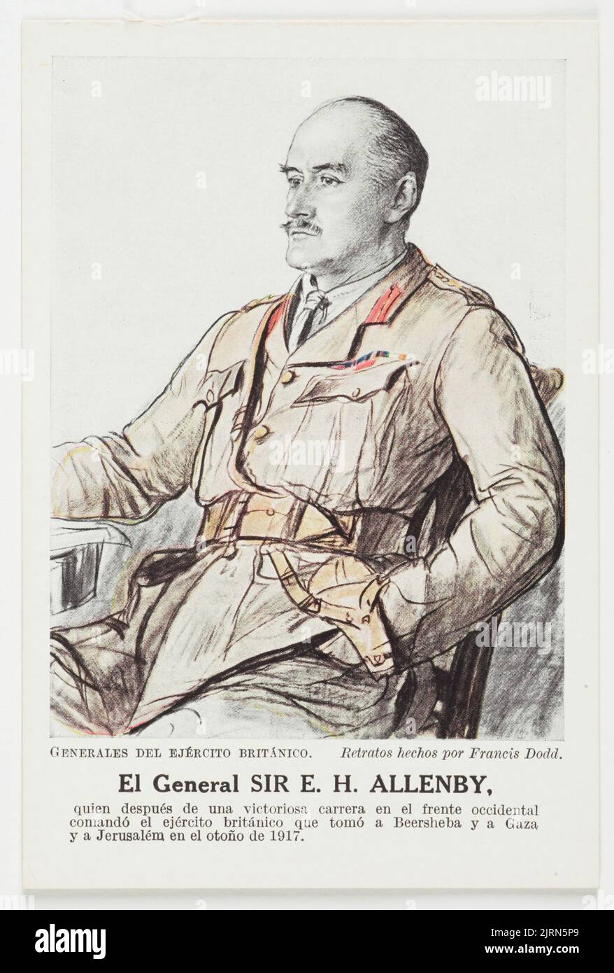 El General Sir E.H. Allenby, circa 1918, Spain, by Francis Dodd Stock ...