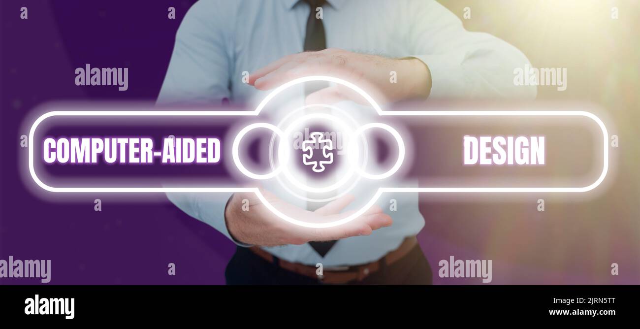 Sign displaying Computer Aided Design. Word for CAD industrial ...