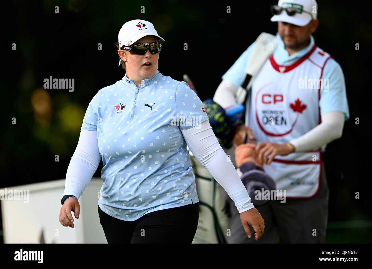 Canada's Lauren Zaretsky walks after teeing off on the 13th hole during ...