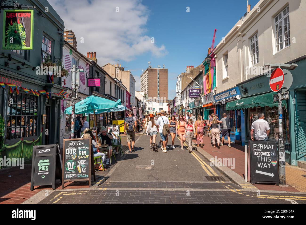 Brighton, August 20th 2022: The North Laine area of Brighton Stock ...