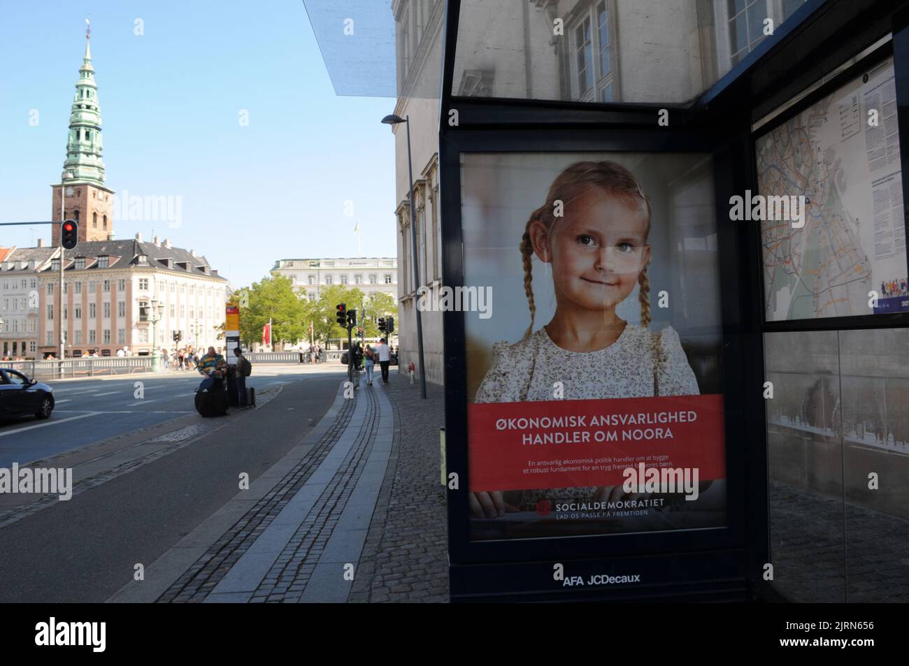 Copenhagen /Denmark/25 August 2022/ Denmarks. election campaign banner ...