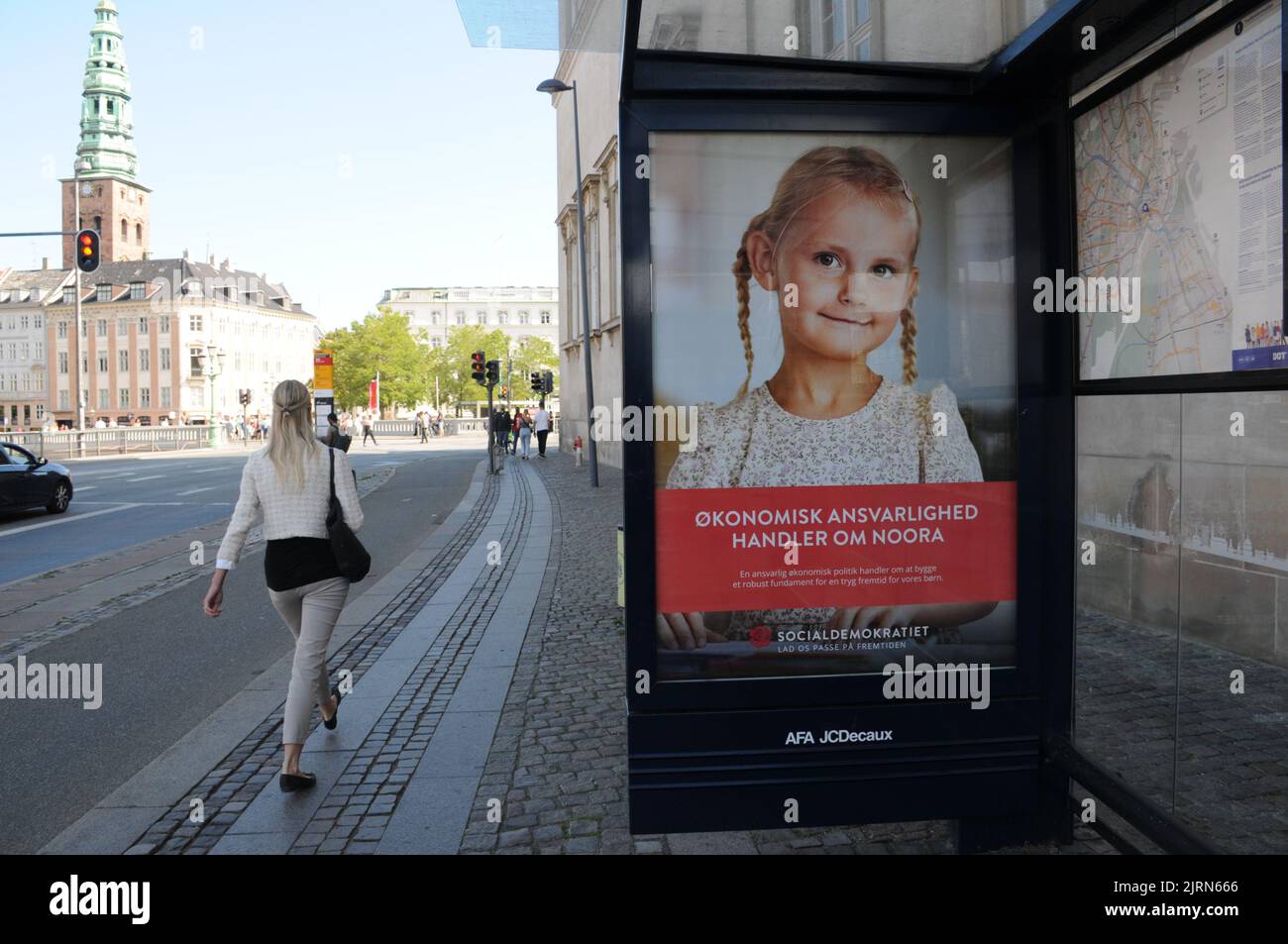 Copenhagen /Denmark/25 August 2022/ Denmarks. election campaign banner ...