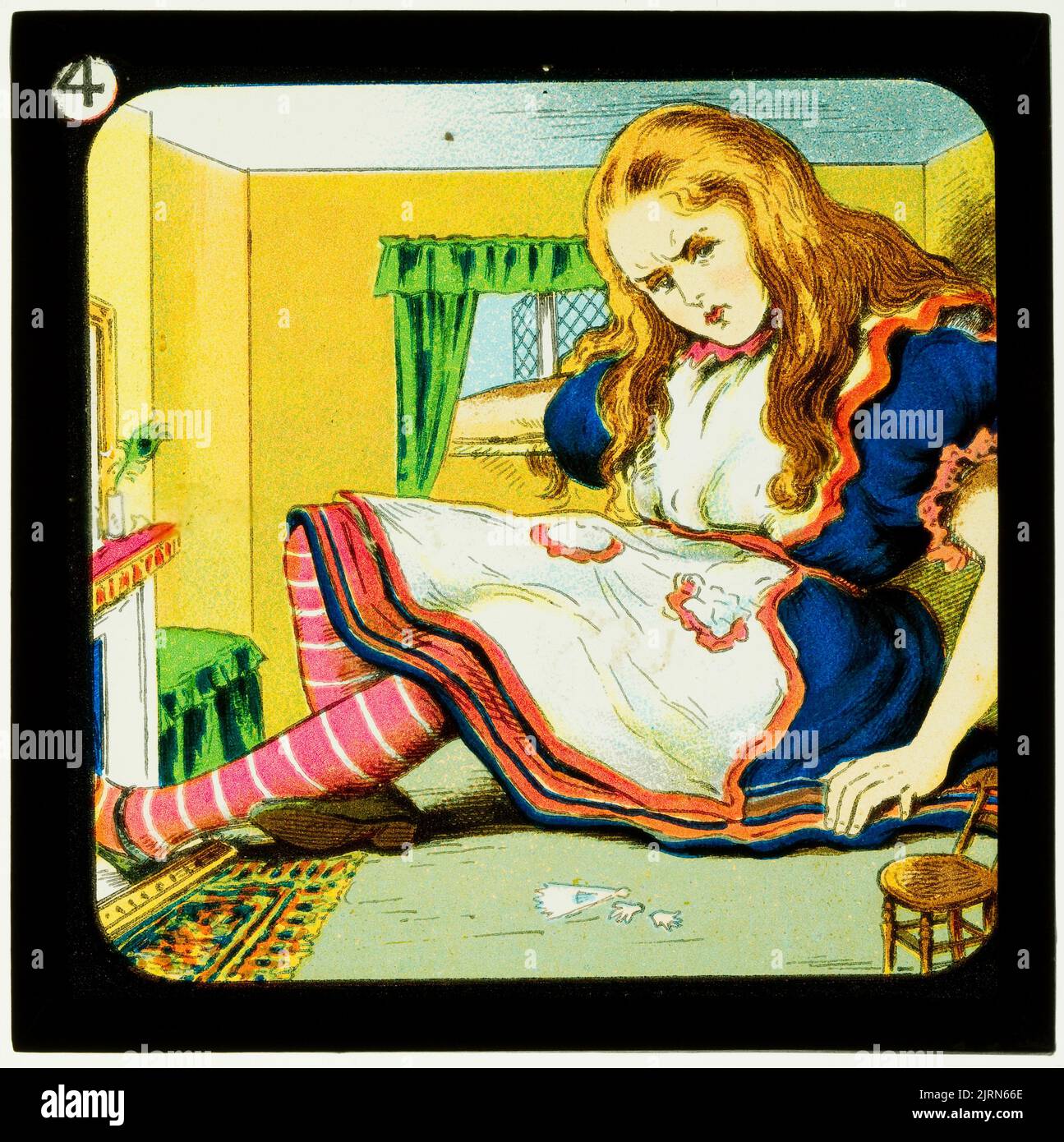 Alice in Wonderland (Part 1), Down the rabbit hole: she grew and grew until she had to lie down ...