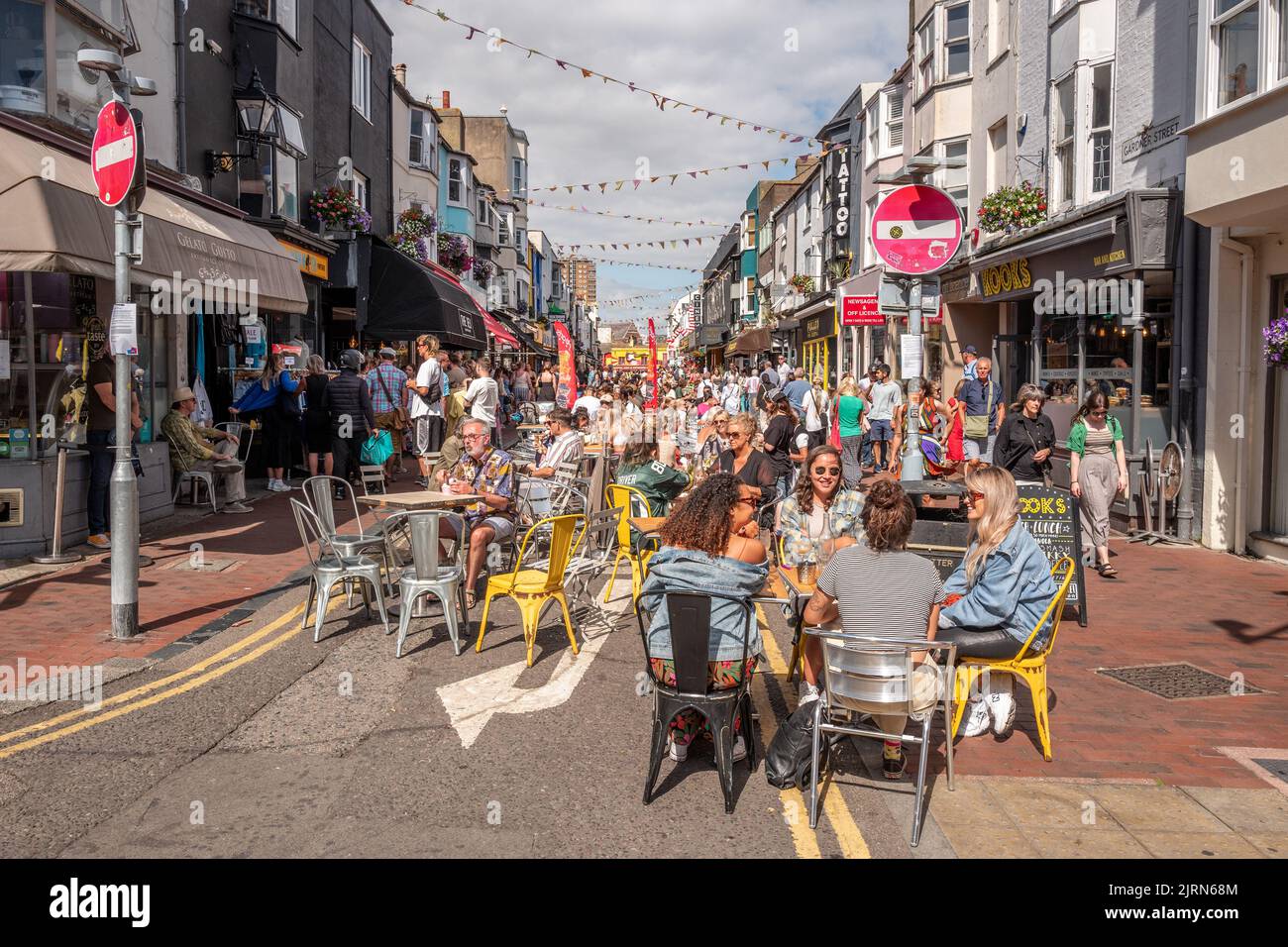 Brighton, August 20th 2022: The North Laine area of Brighton Stock ...