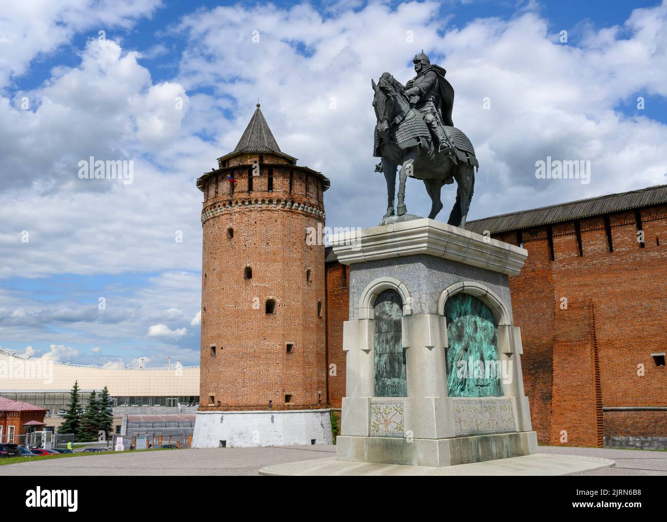 Monument to Prince Dmitry Donskoy in the medieval Kremlin of Kolomna in ...