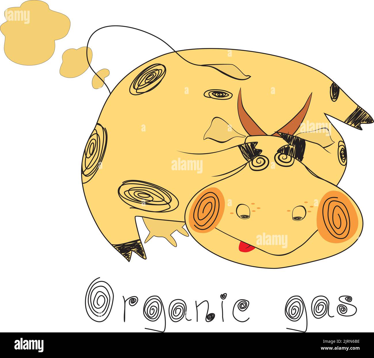 Natural gas. Smiling cow s breaking wind Stock Vector Image & Art - Alamy
