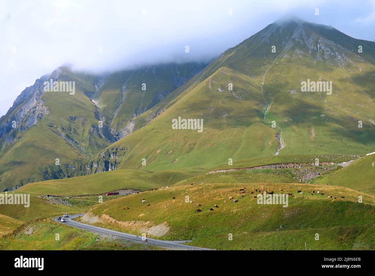 Sunning Panoramic View of Georgian Military Highway on the Great ...