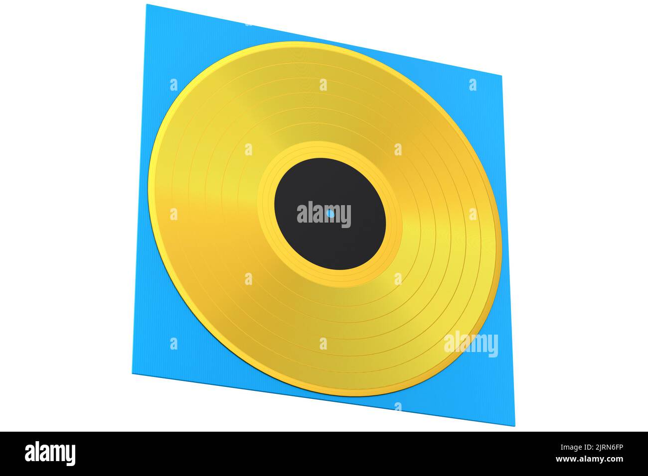 Black vinyl LP record with cover isolated on white background. 3d ...