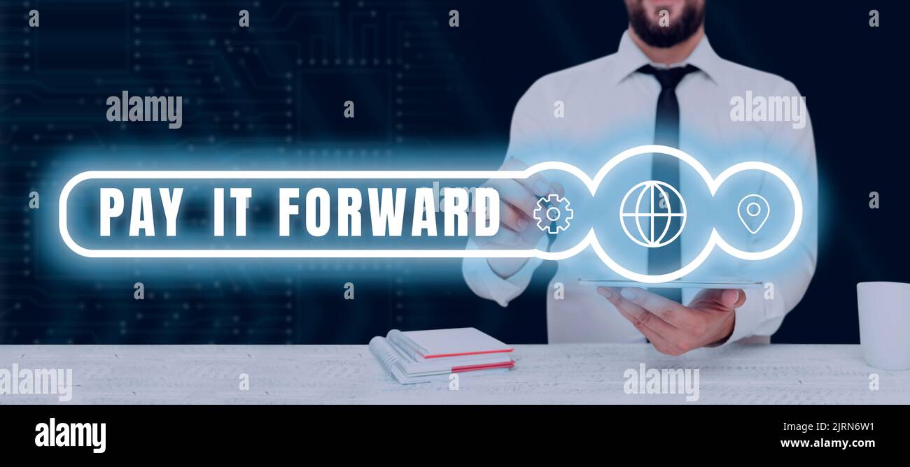 Conceptual caption Pay It Forward. Business overview Do the payment a ...