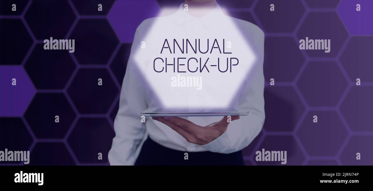 Writing displaying text Annual Check Up. Business concept Yearly ...