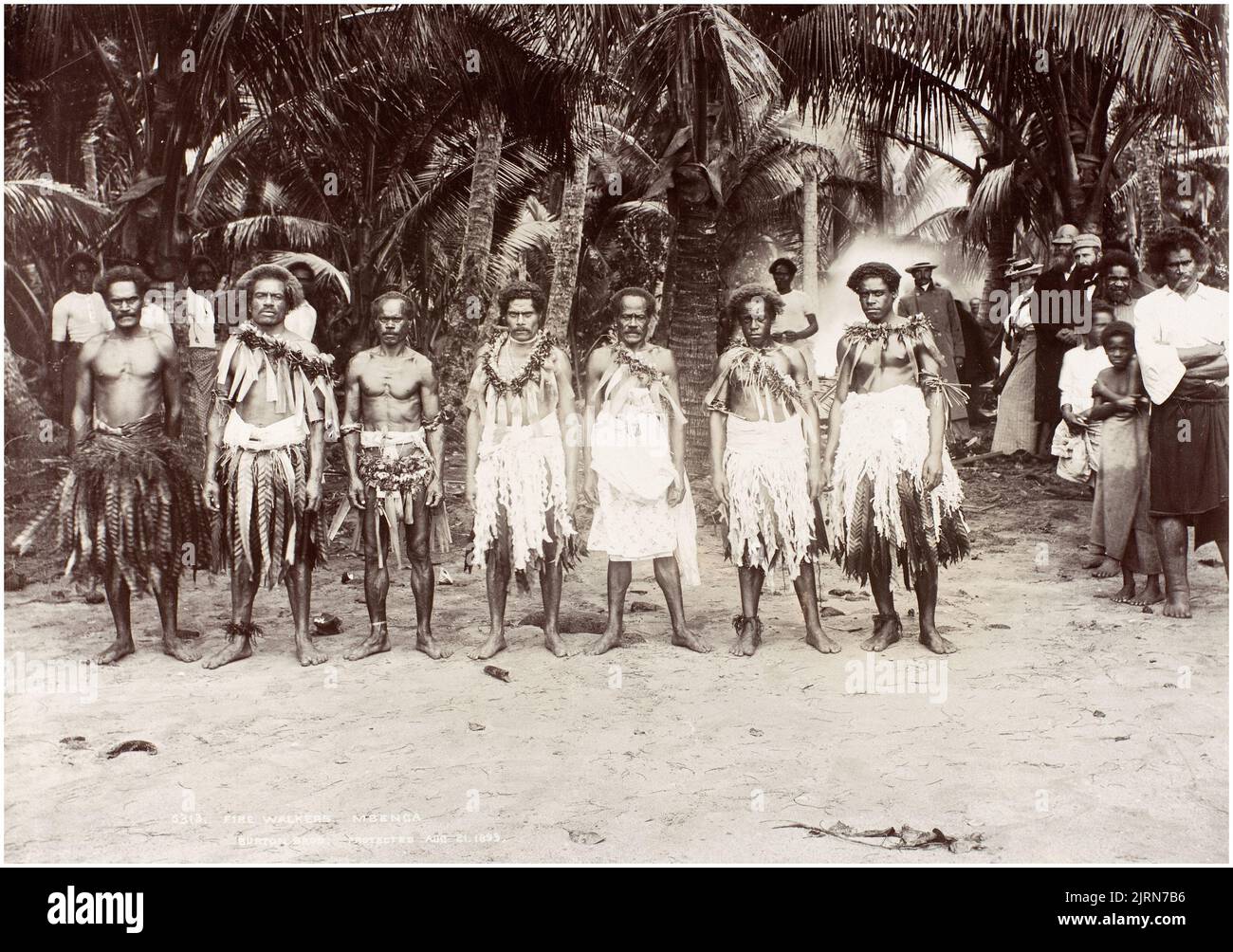 Fire Walkers, Mbenga, 21 August 1899, Fiji, by Burton Brothers Stock ...
