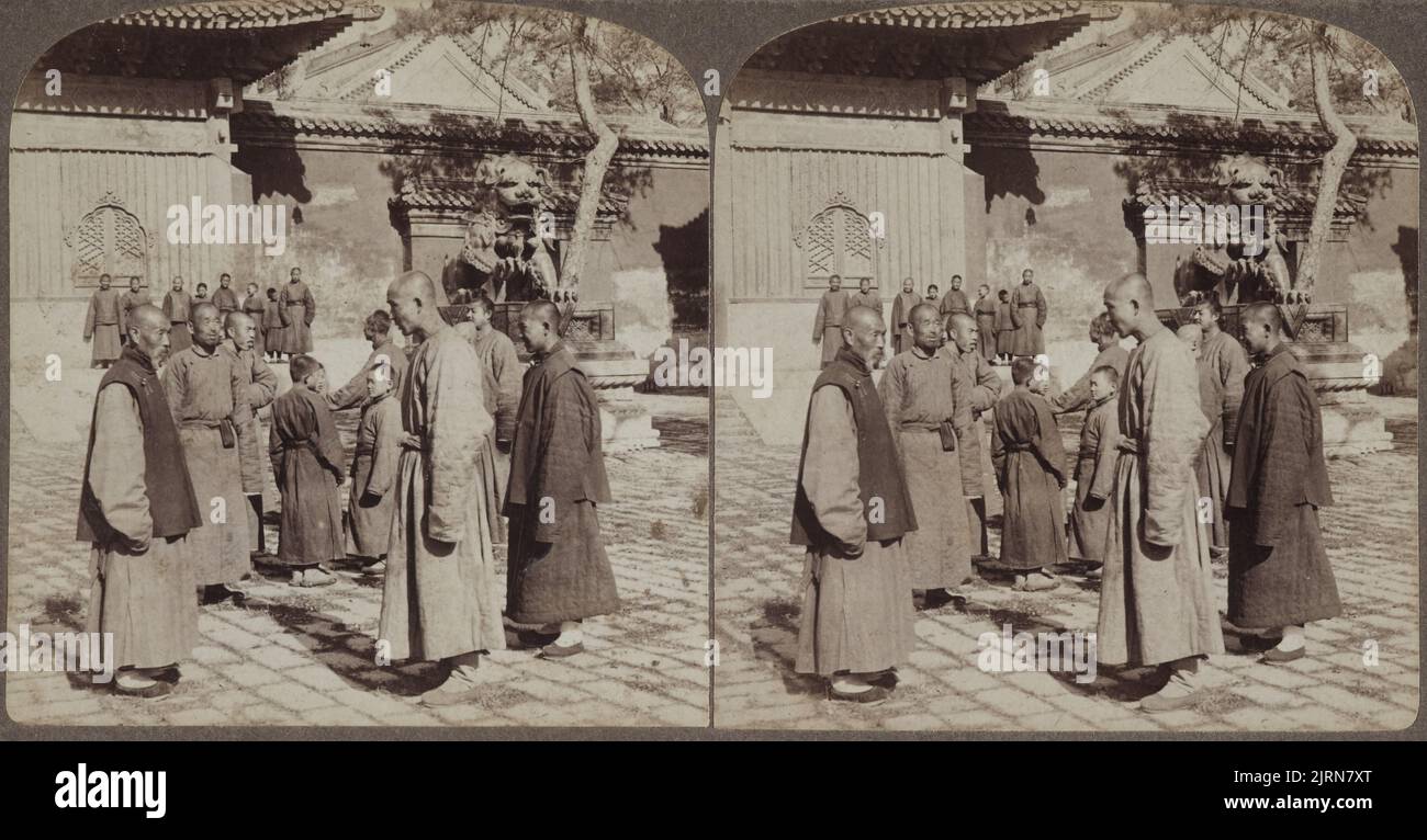 Lama Priests at the Tung-ho Kung, the Great Lama Temple, Peking ...