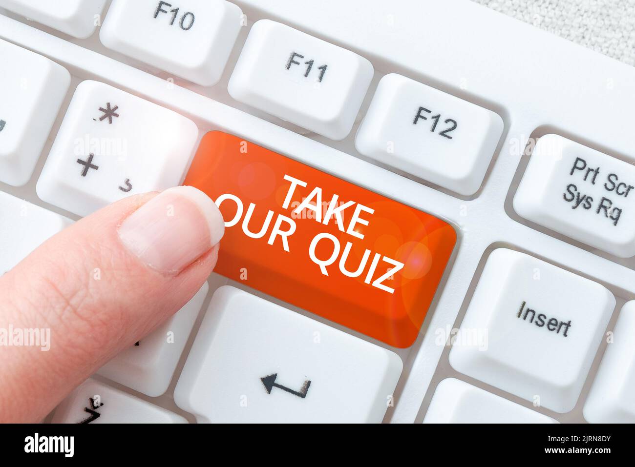 Text caption presenting Take Our Quiz. Internet Concept Fill out our ...