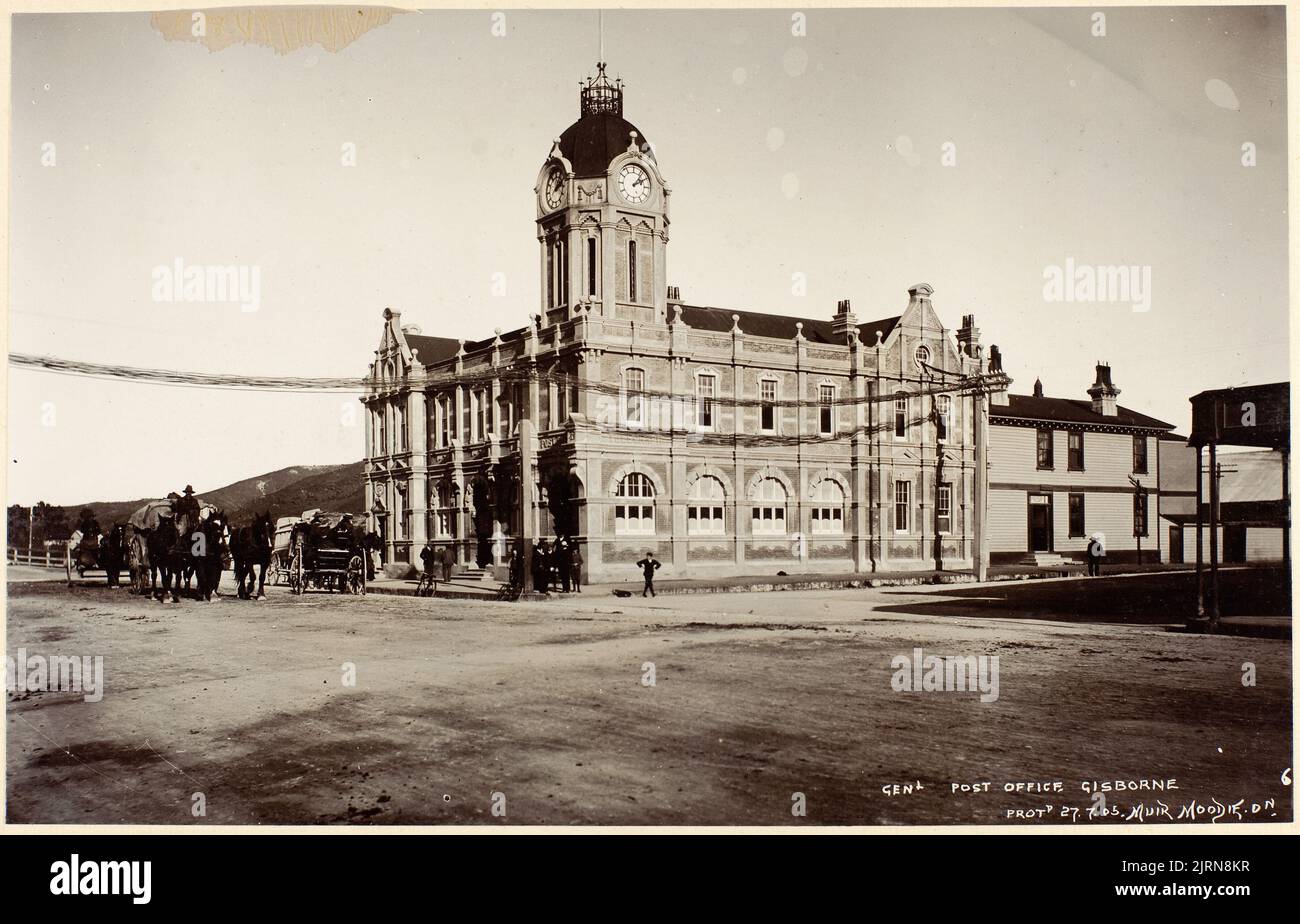Gent Post Office Gisborne, 1905, Dunedin, by Muir & Moodie Stock Photo ...