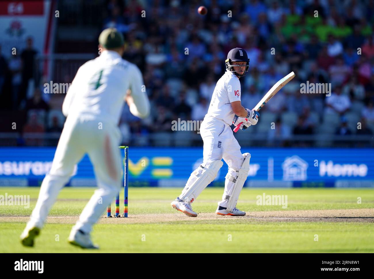 England's Ollie Pope bats during day one of the second LV= Insurance ...