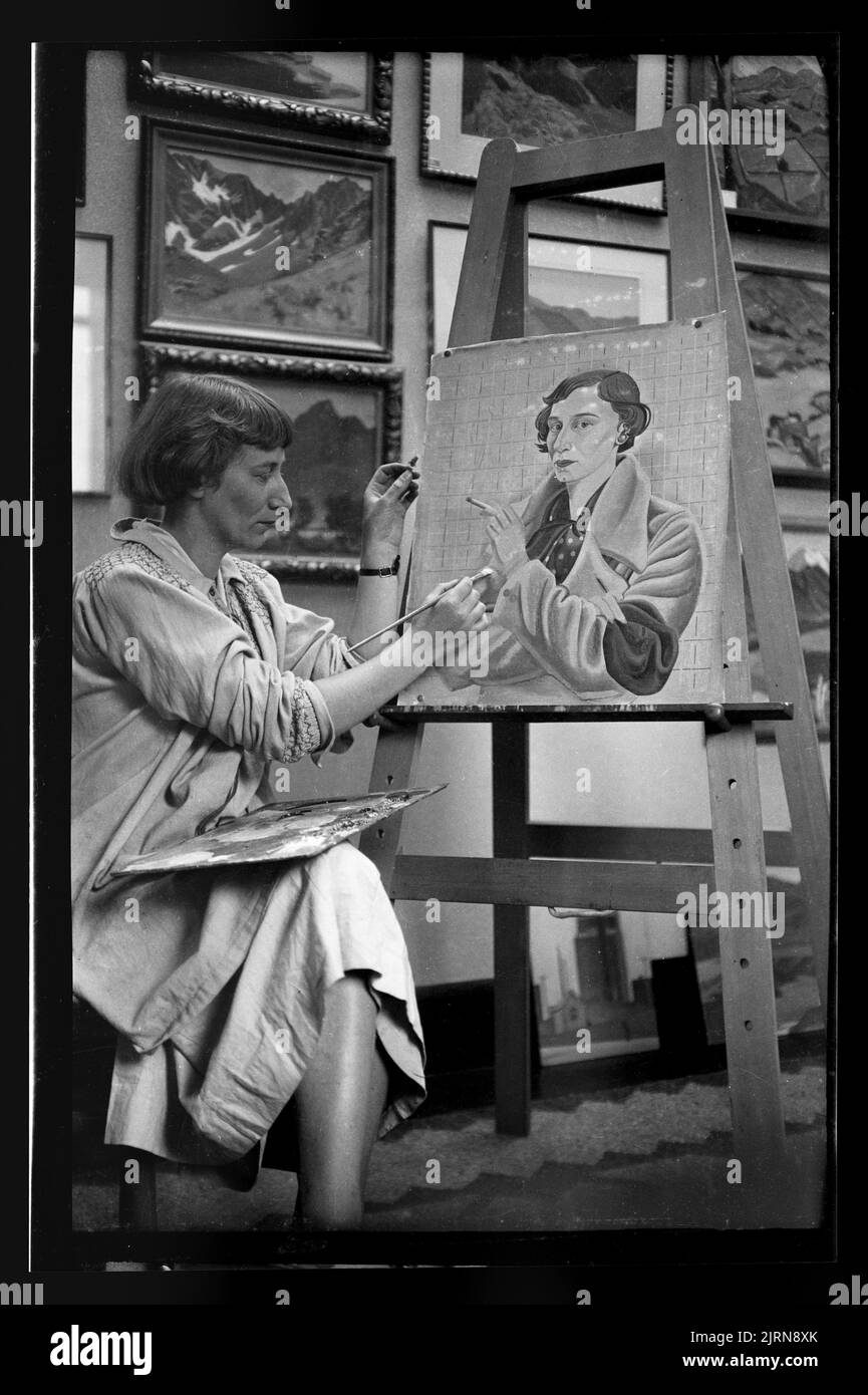 Rita Angus painting Self portrait, 1936-1937, by Jean Bertram Stock ...