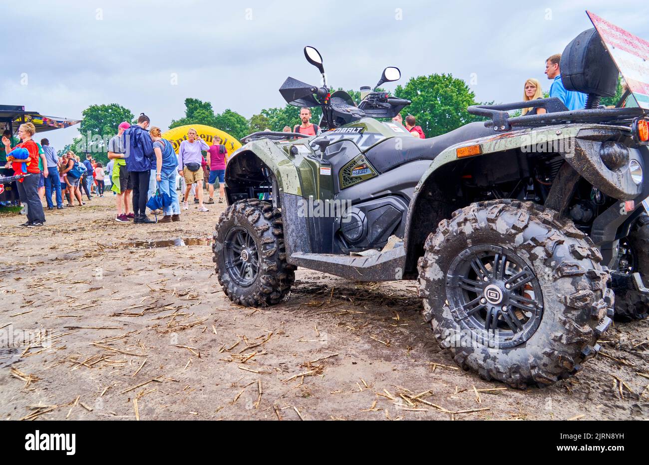 Buirgwedel, Germany, August 20, 2022: Parked quad at the edge of the ...