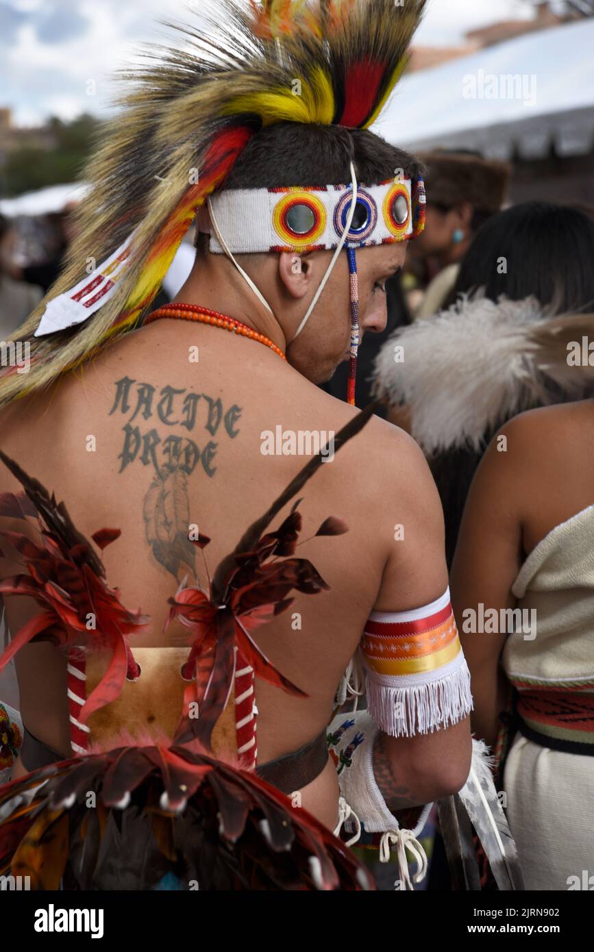 Derek Red Arrow Frank prepares to compete in the Native American ...