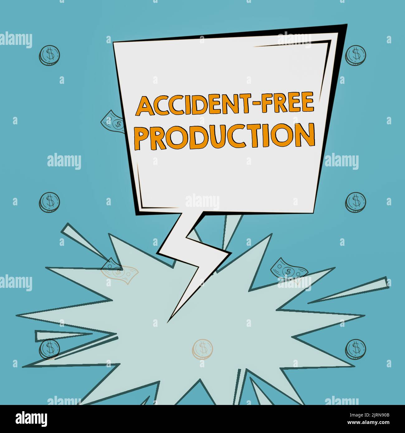 Text sign showing Accident Free Production. Business idea Productivity ...