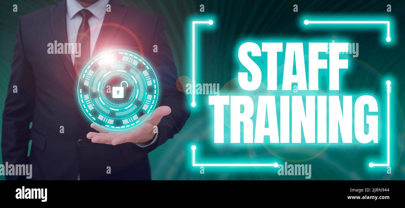 Handwriting text Staff TrainingA program that helps employees to learn ...