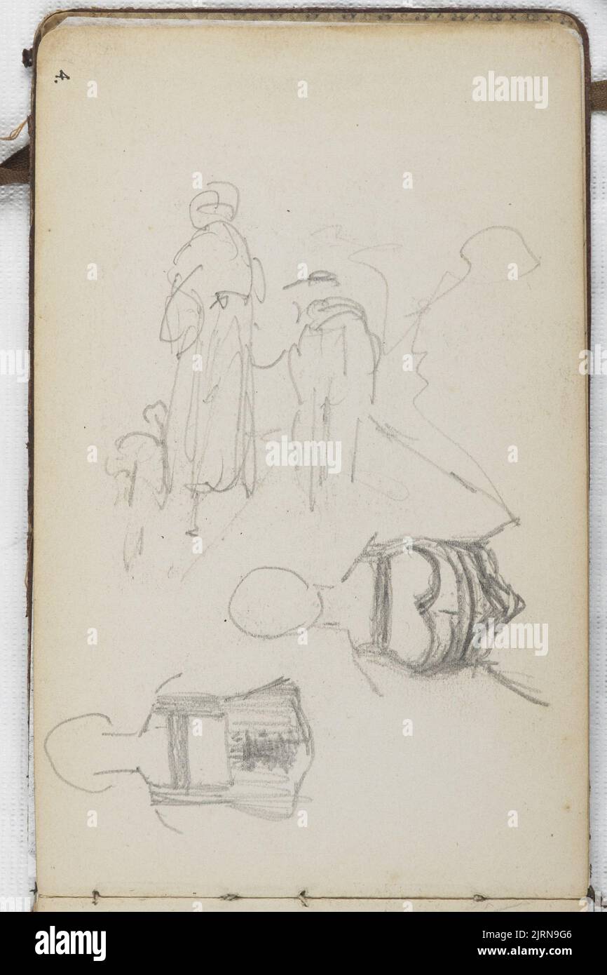 Figure drawings. From: An 1876 sketchbook., 1876, by Petrus van der ...