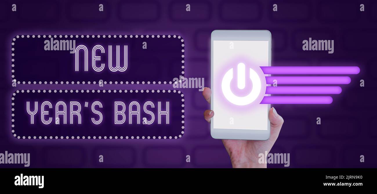 Hand writing sign New Year S Bash. Word Written on Celebration of the 365 days coming Happy ...