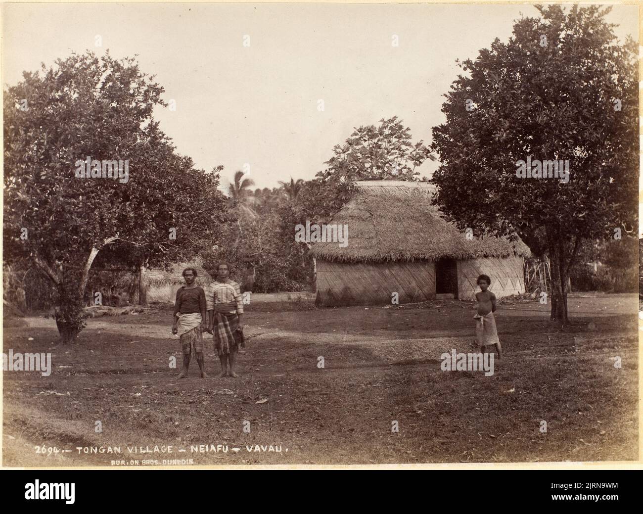 Tongan Village, Neiafu, Vavau, 1884, New Zealand, by Burton Brothers ...