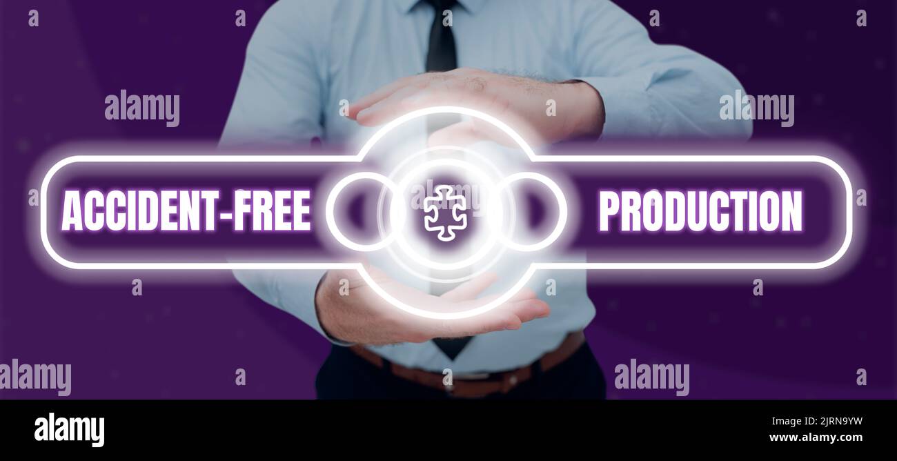 Text caption presenting Accident Free Production. Internet Concept ...