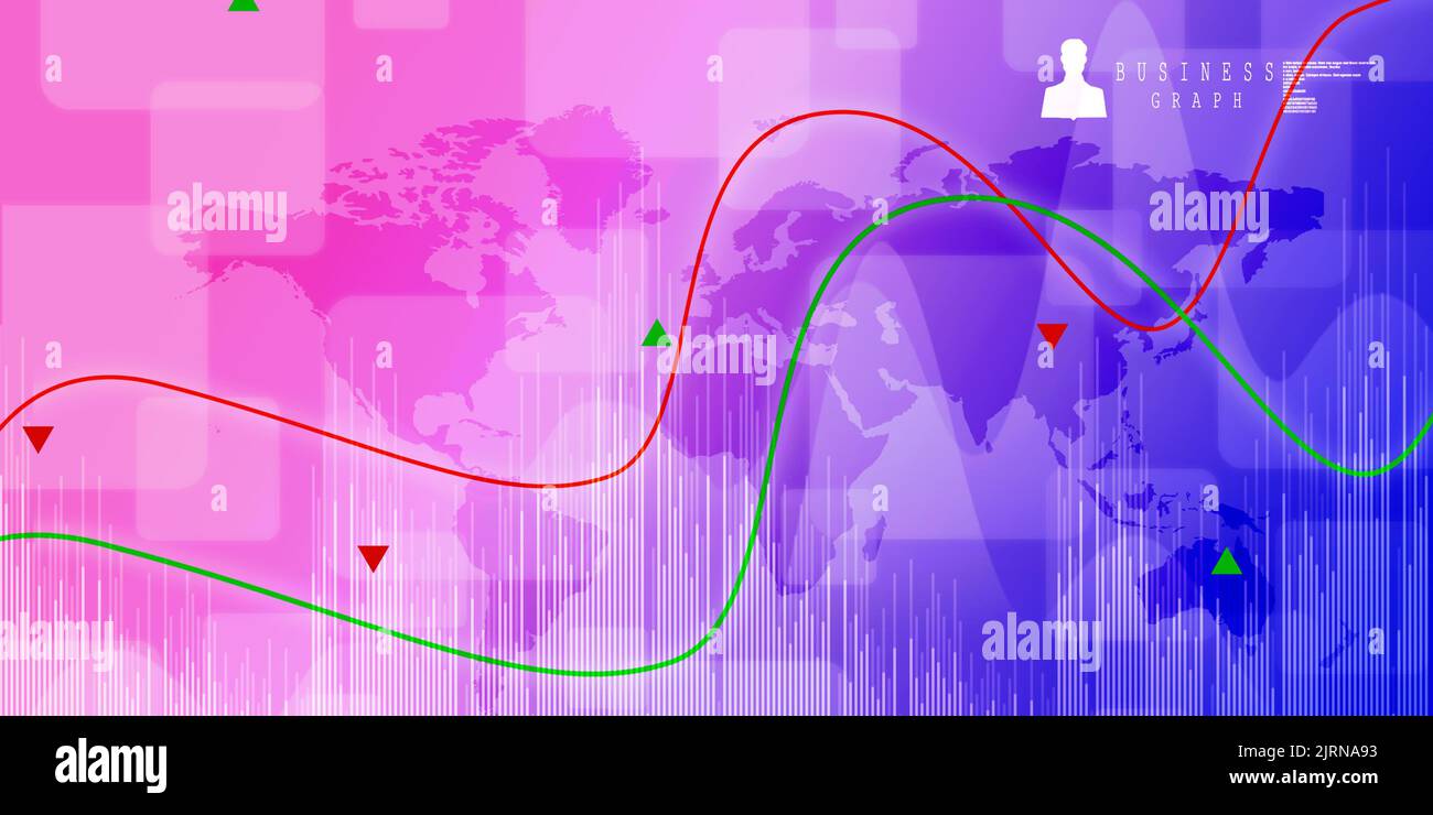 2d rendering Stock market online business concept. business Graph Stock ...