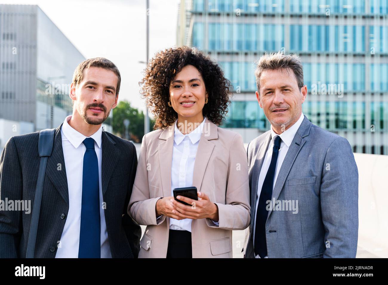 Multiracial group of business people bonding outdoors - International ...