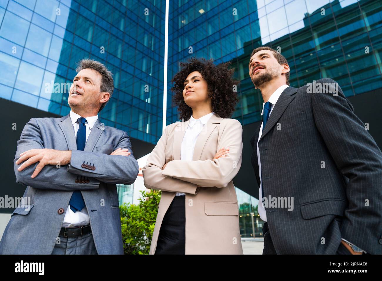 Multiracial group of business people bonding outdoors - International ...