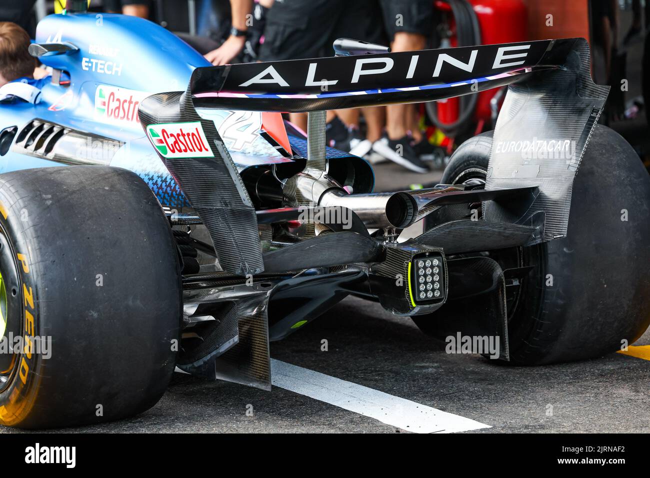 Alpine F1 Team A522, mechanical detail of rear wing and diffusor during ...