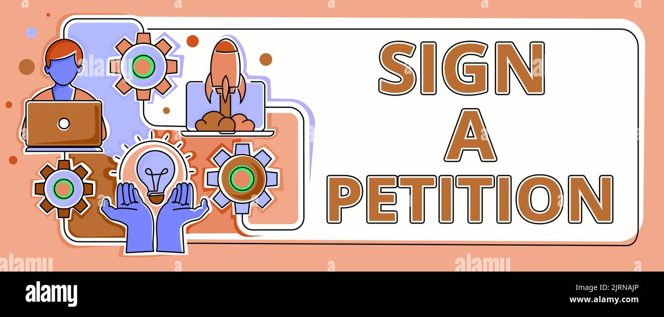 Hand writing sign Sign A Petition. Concept meaning Support a cause by ...