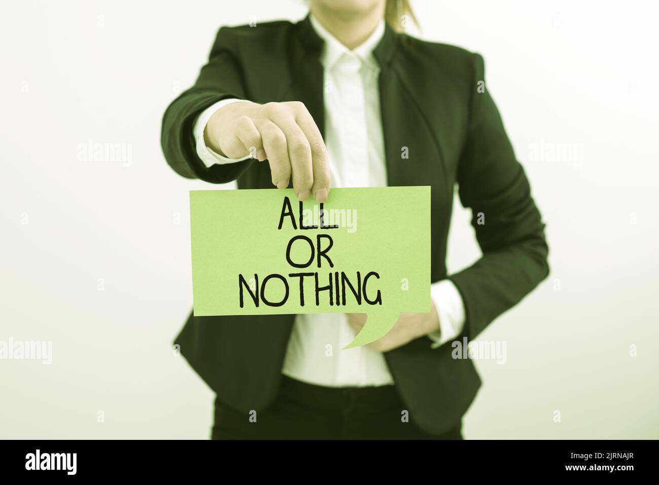 Text sign showing All Or Nothing. Business idea To get or lose ...